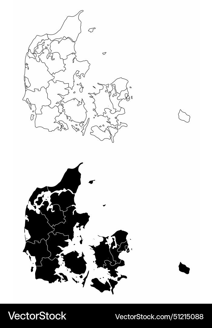Denmark administrative maps Royalty Free Vector Image