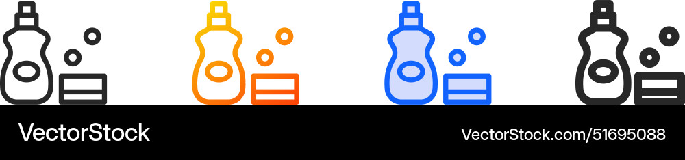 Detergent iconthin linear gradient blue stroke Vector Image