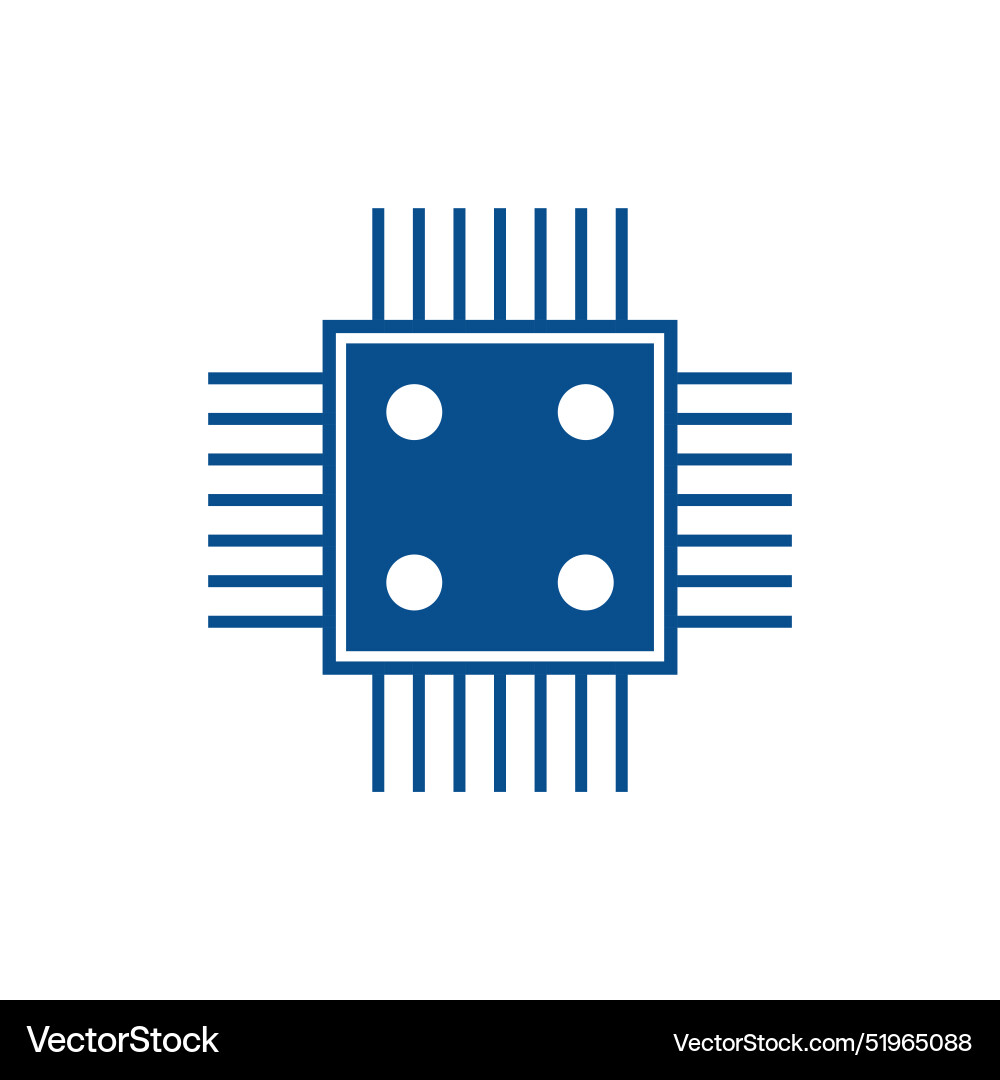 Flat chip icon symbol Royalty Free Vector Image