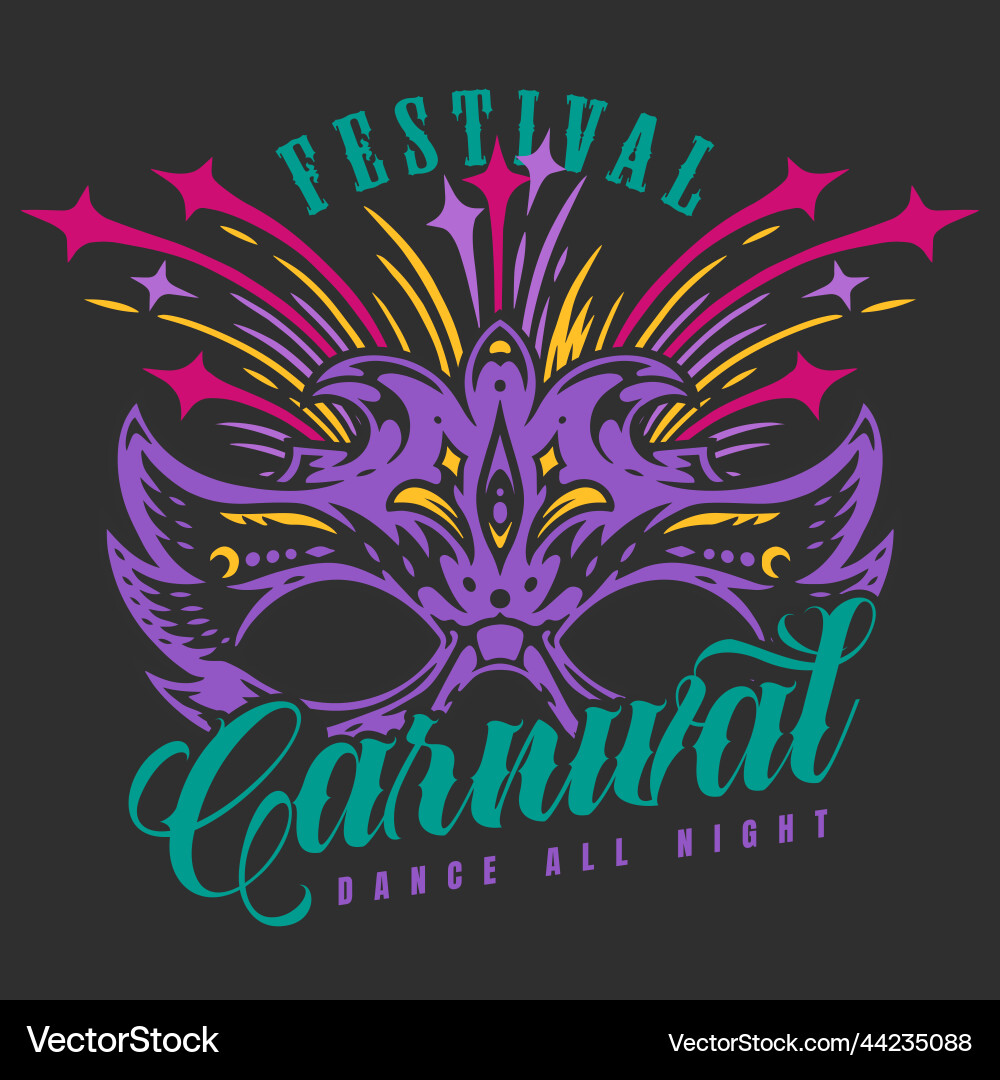 Masquerade Party Flyer - Festive Mask Royalty Free Vector