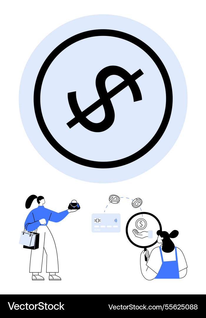 People analyzing financial transactions Royalty Free Vector