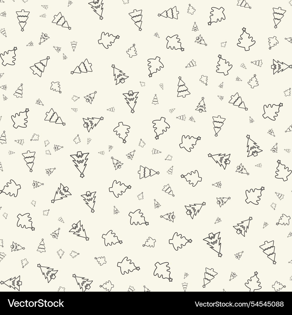 Seamless pattern of christmas tree Royalty Free Vector Image