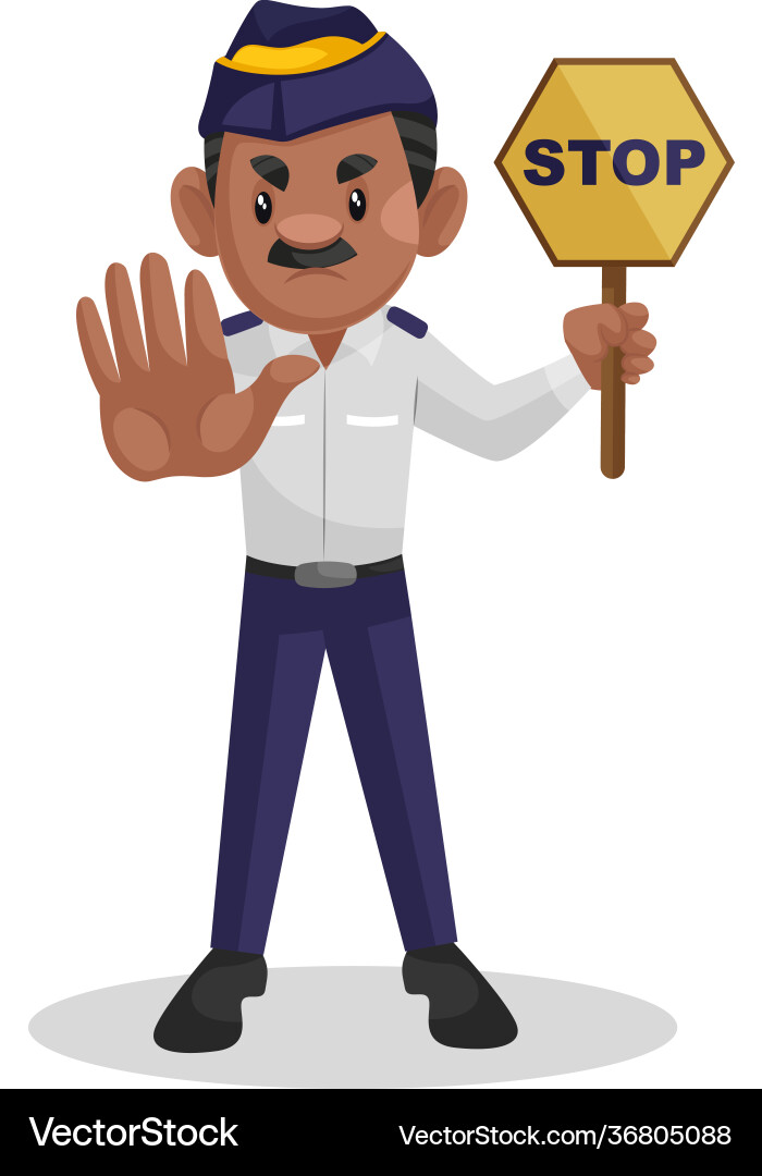 Traffic police cartoon Royalty Free Vector Image