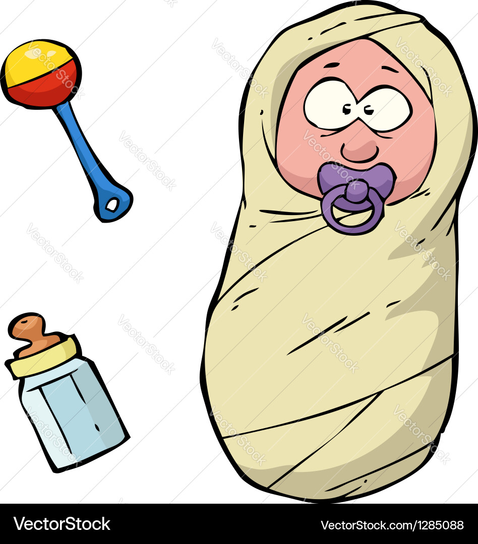 Wrapped baby Royalty Free Vector Image - VectorStock