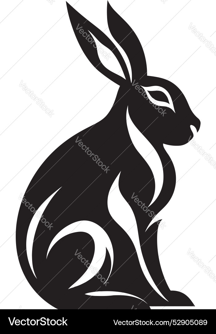 Black hare logo a bold and striking Royalty Free Vector