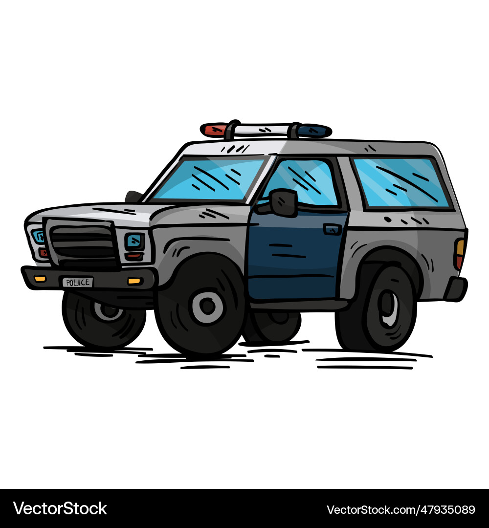 Car police jeep Royalty Free Vector Image - VectorStock
