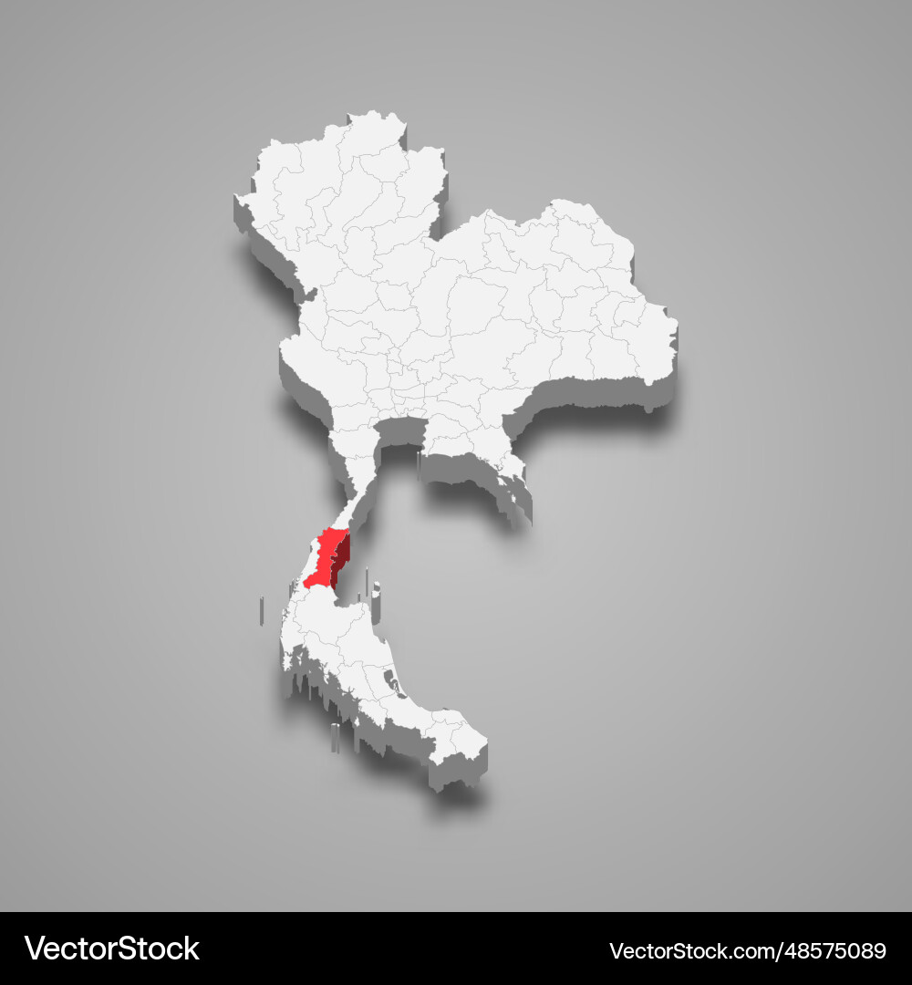 Chumphon province location thailand 3d map Vector Image