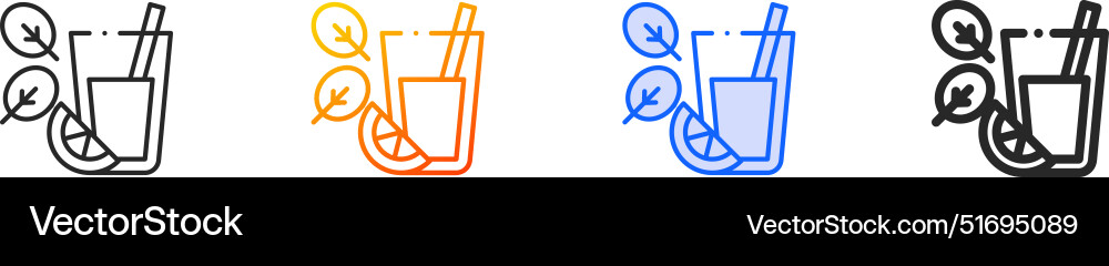 Detox iconthin linear gradient blue stroke Vector Image