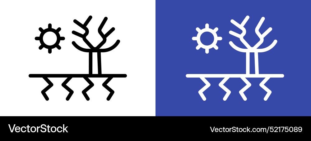 Drought logo sign set outline Royalty Free Vector Image