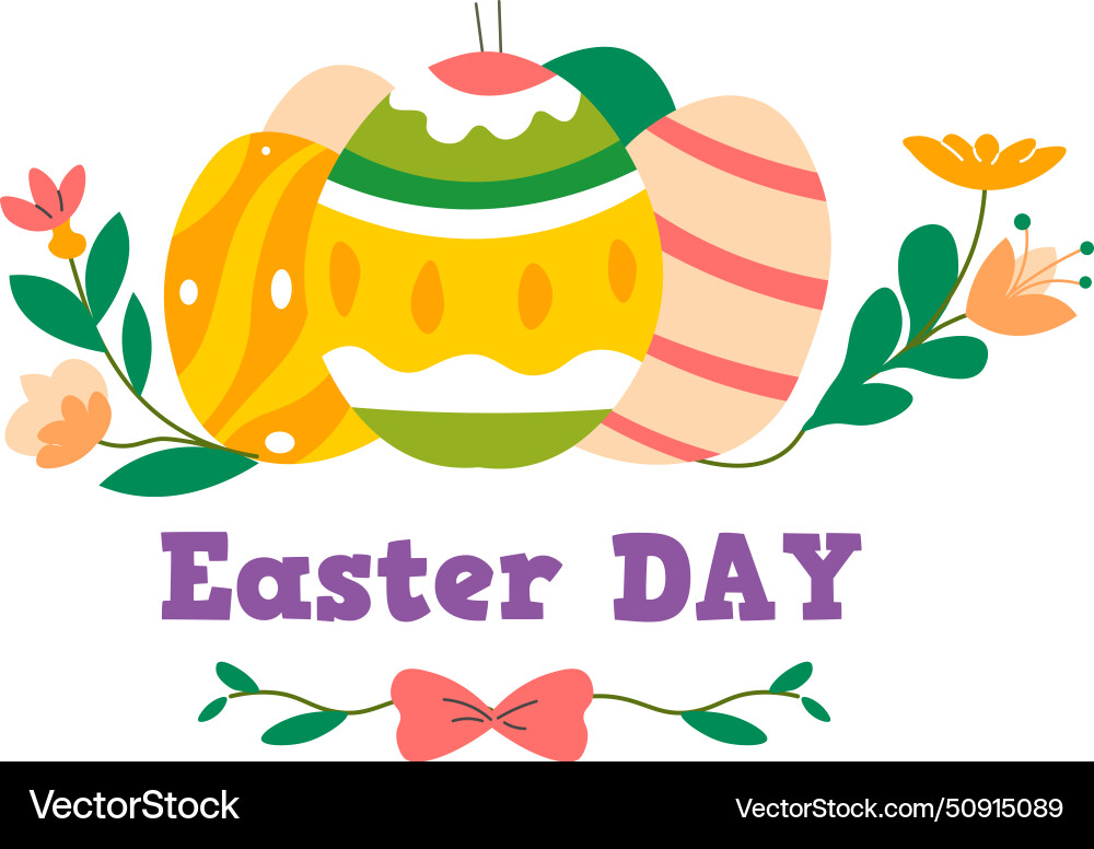 Easter day spring holidays celebration and eggs Vector Image