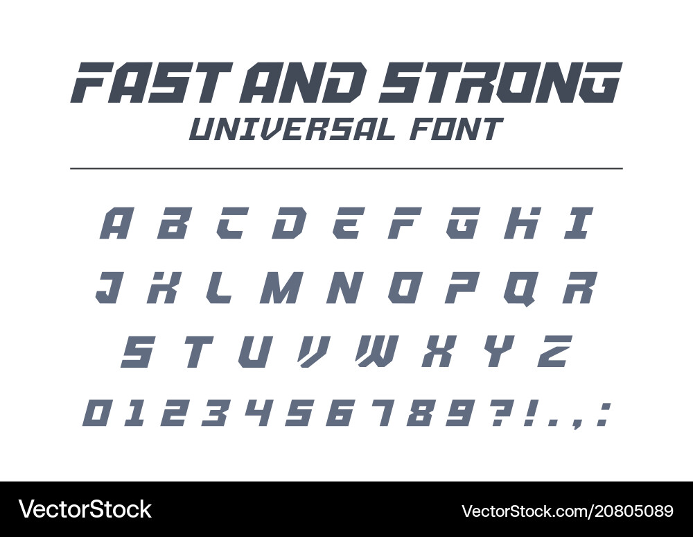 Fast and strong high speed universal font sport Vector Image