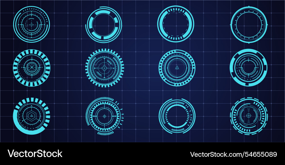 Hud aim pointer optical target futuristic focus Vector Image
