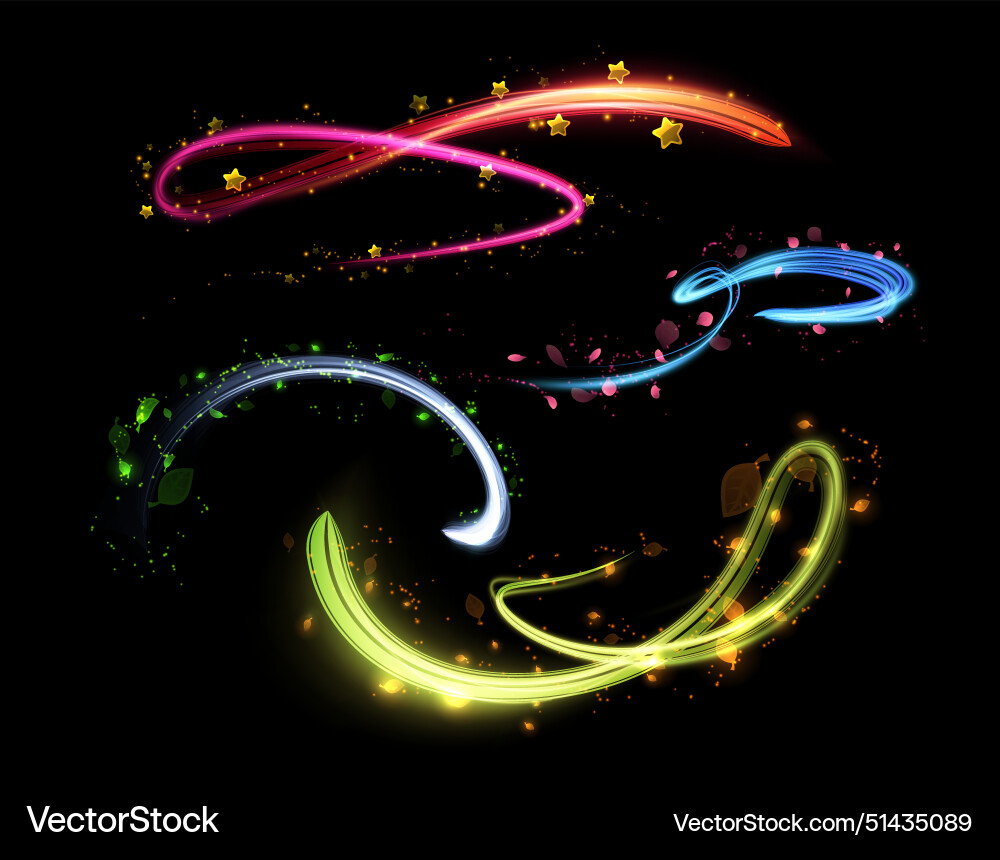 Luminous magic swirl game effects with various Vector Image