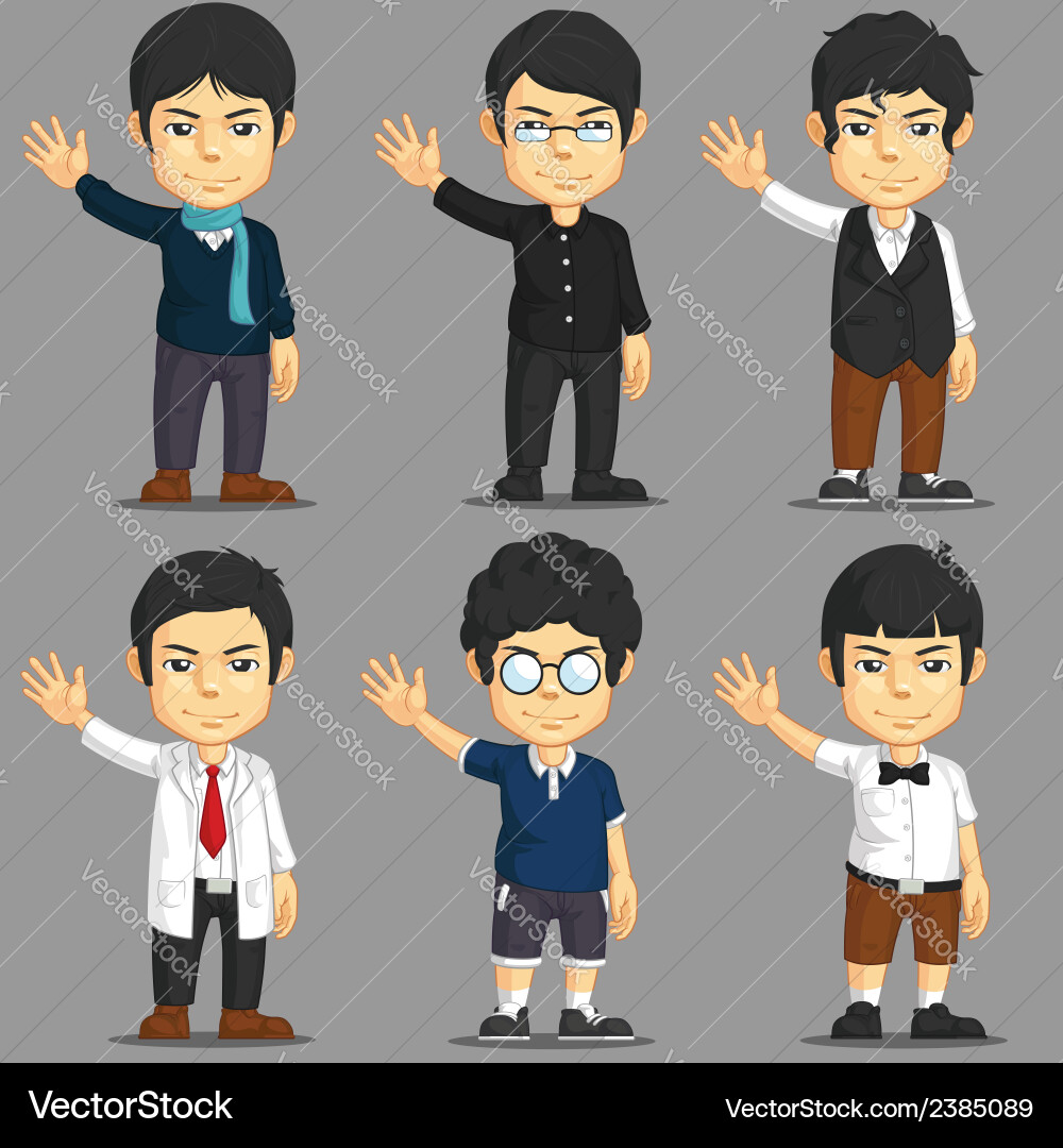 Man cartoon character set Royalty Free Vector Image