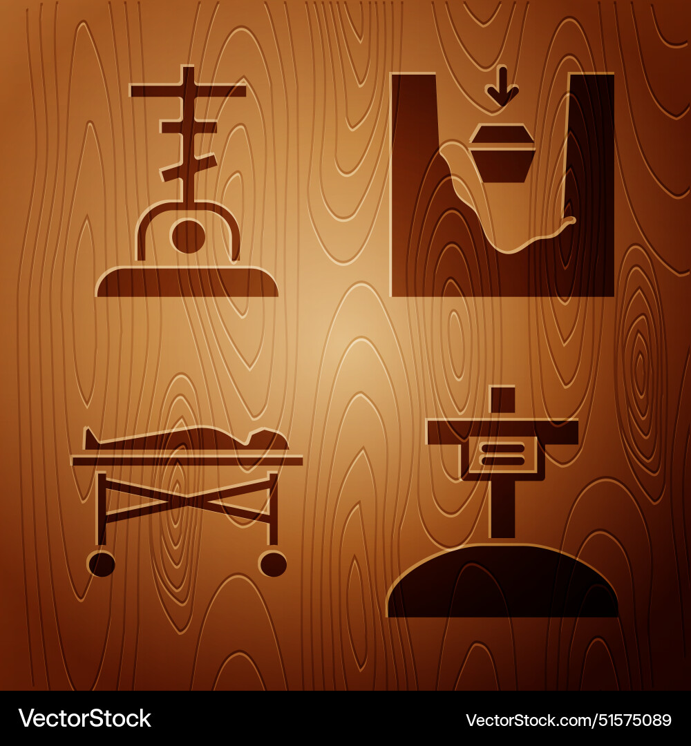 Set grave with cross dead body Royalty Free Vector Image