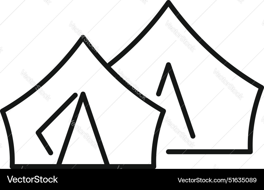 Two camping tents icon representing outdoor Vector Image