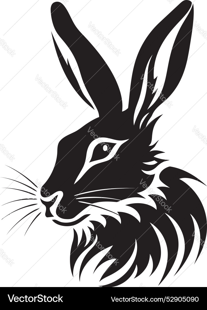 Black hare logo a modern and sophisticated Vector Image