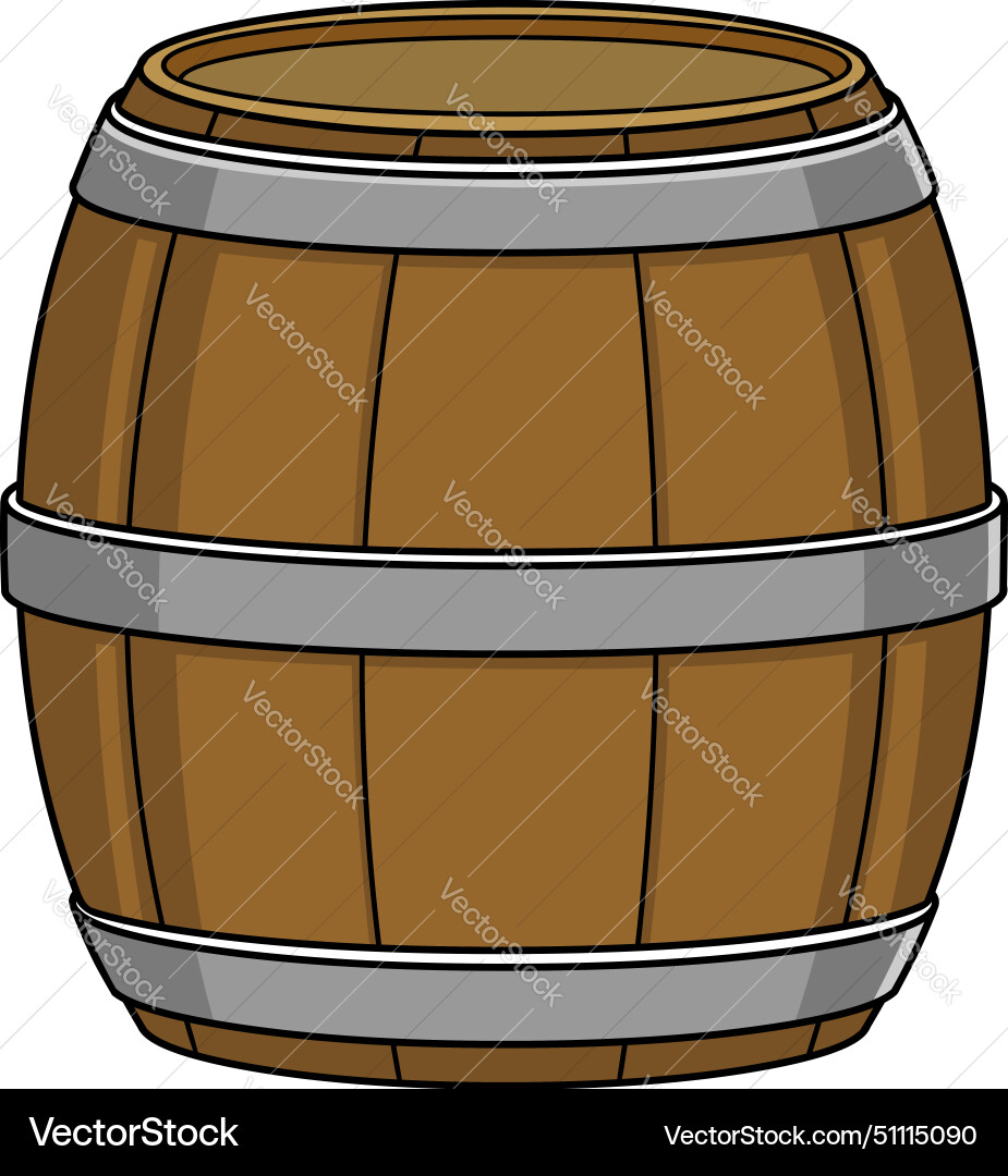 Cartoon wooden barrel Royalty Free Vector Image