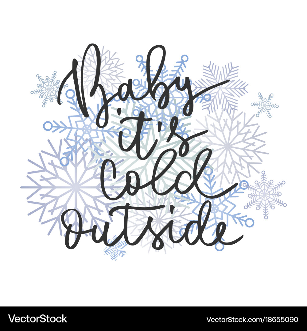 Cold outside hand written inscription Royalty Free Vector