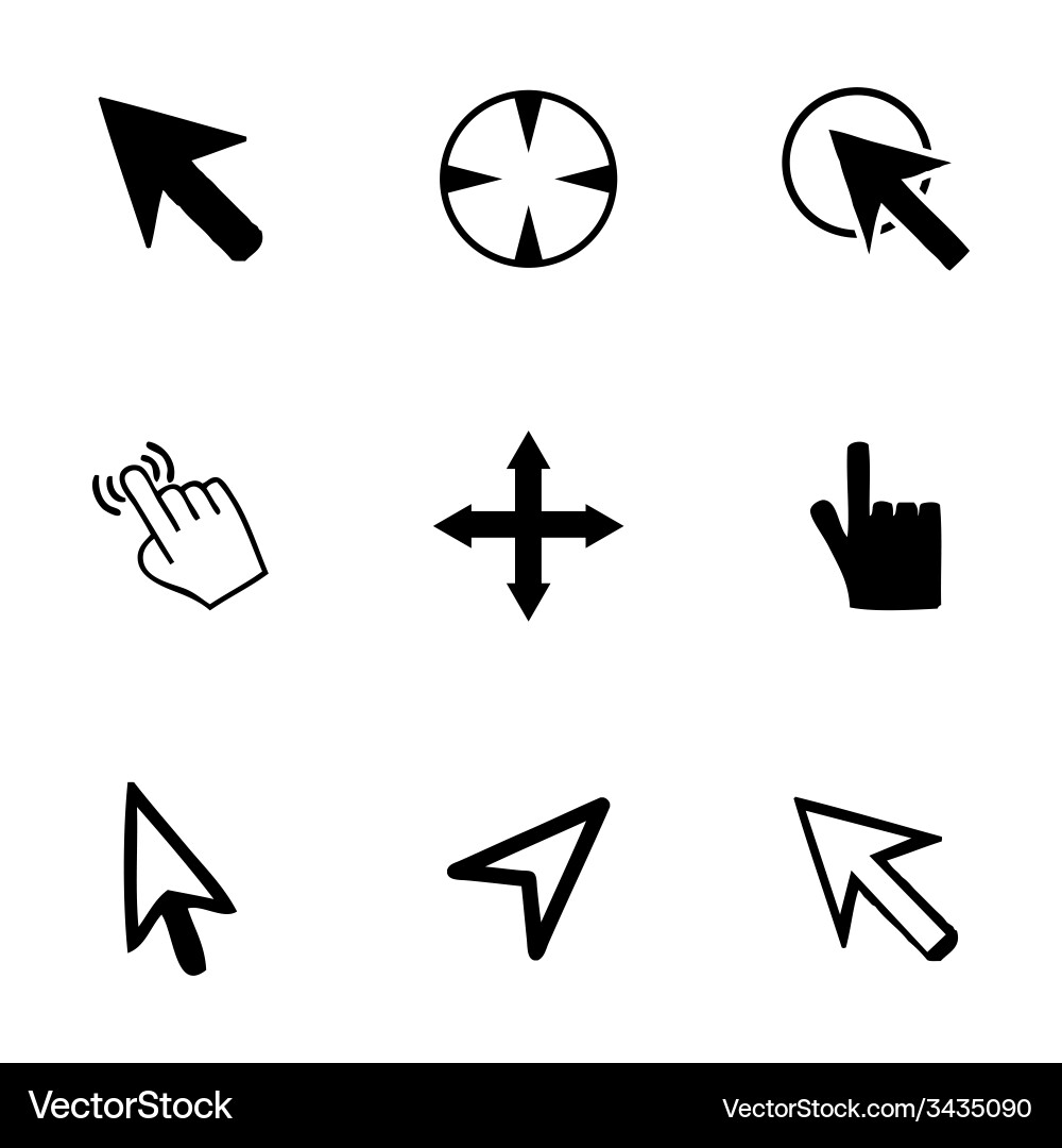 Cursor icons set Royalty Free Vector Image - VectorStock