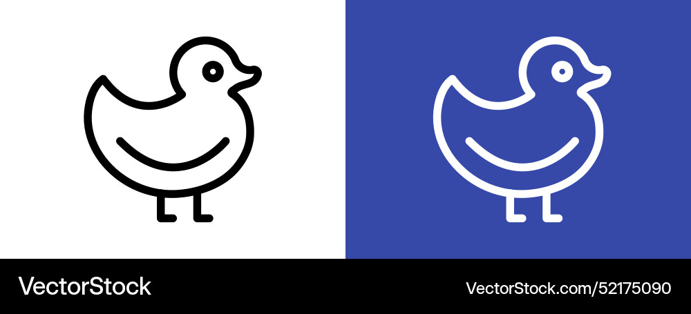 Duck logo sign set outline Royalty Free Vector Image