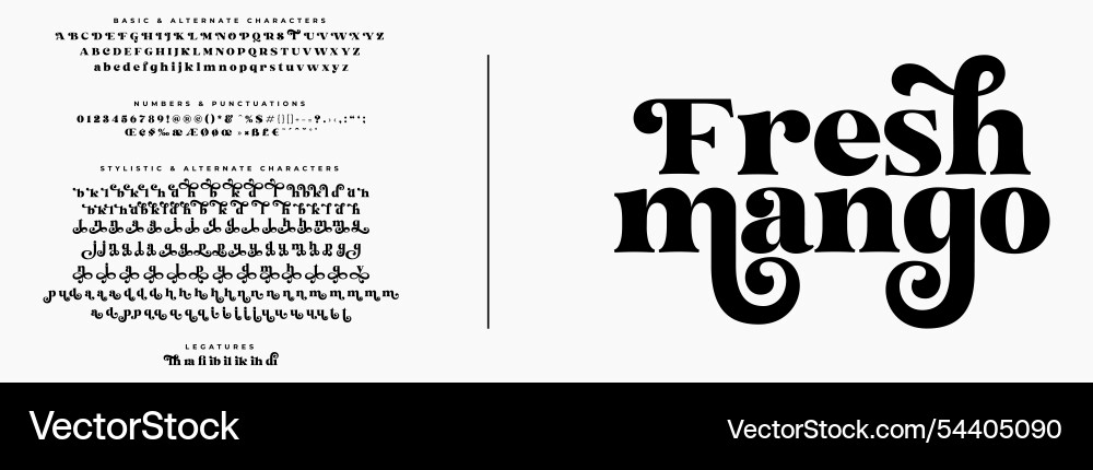 Fresh mango serif stylish display bold font Vector Image