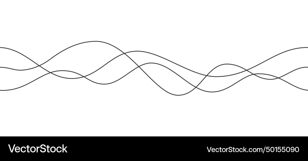 Line curve waves thin wavy seamless pattern Vector Image