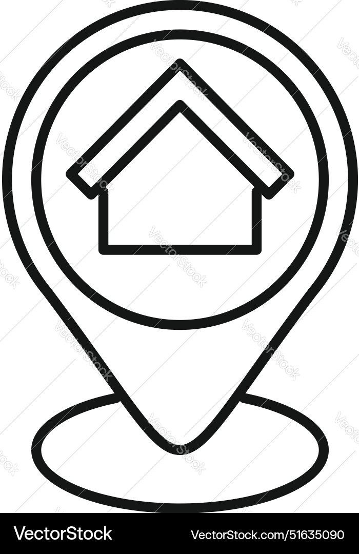 Location pin pointing your house on a map Vector Image