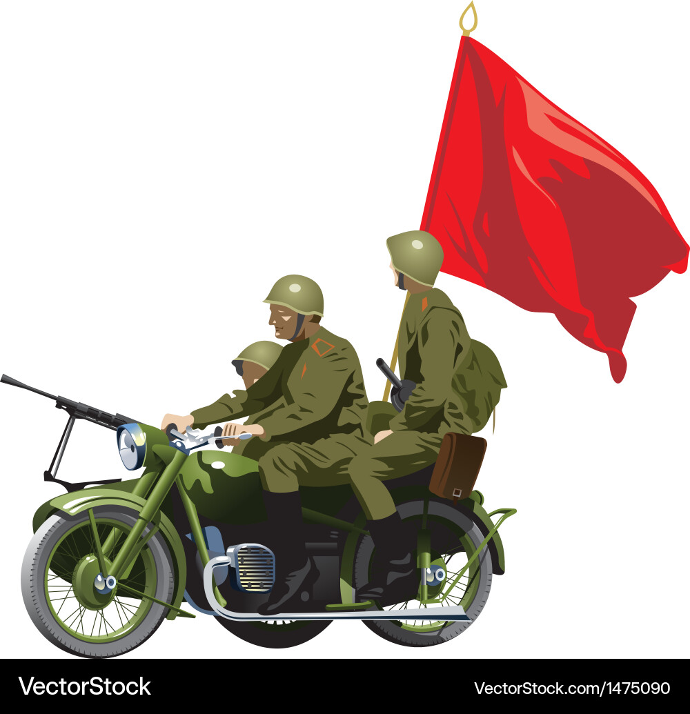 Military motorcycles Royalty Free Vector Image