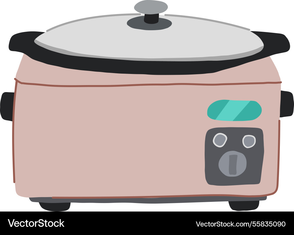 Potatoes slow cooker cartoon Royalty Free Vector Image