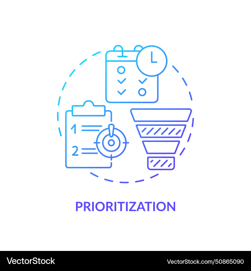 Prioritization blue gradient concept icon Vector Image