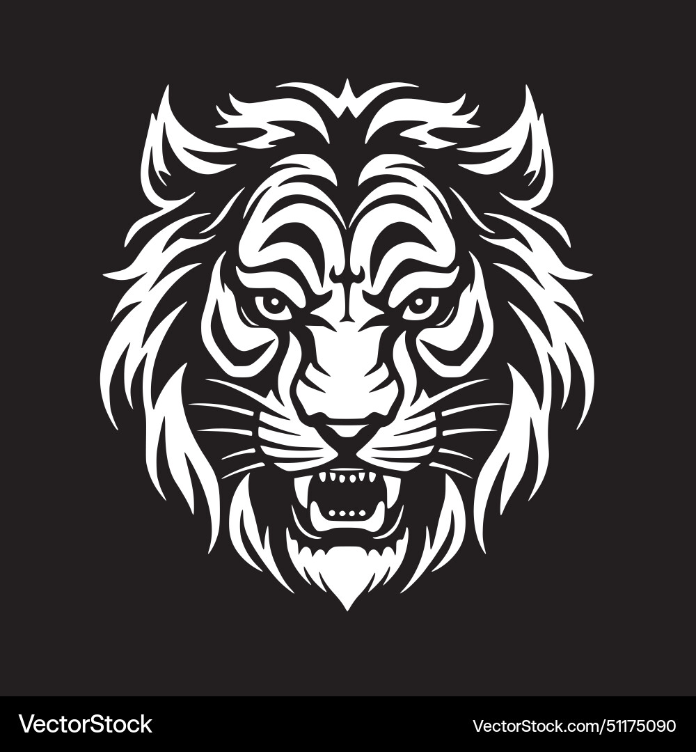Tiger - minimalist and flat logo Royalty Free Vector Image