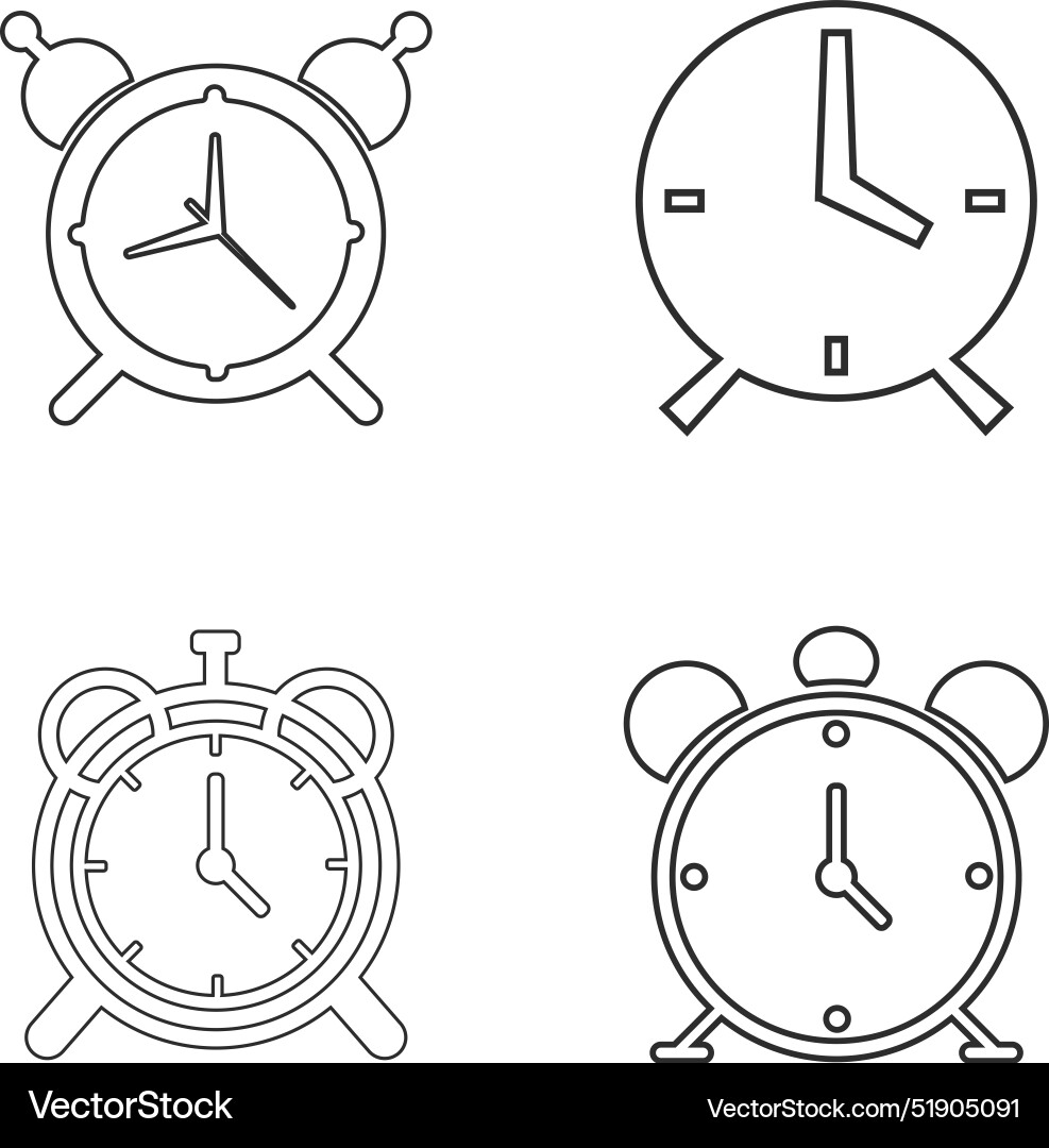 Alarm clock collection Royalty Free Vector Image