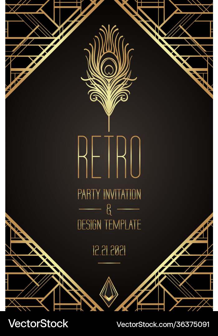 Art Deco Party Patterns Royalty Free Vector Image