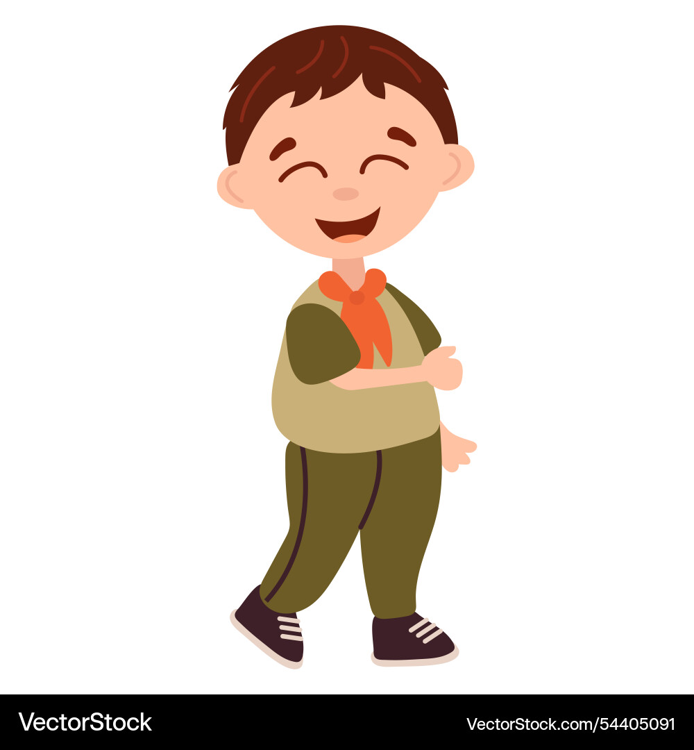 Cheerful boy scout character Royalty Free Vector Image