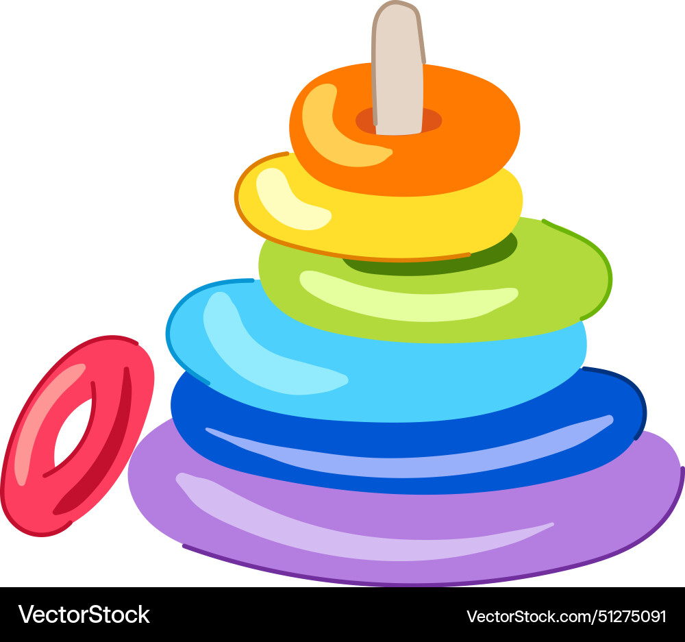 Child pyramid toy cartoon Royalty Free Vector Image