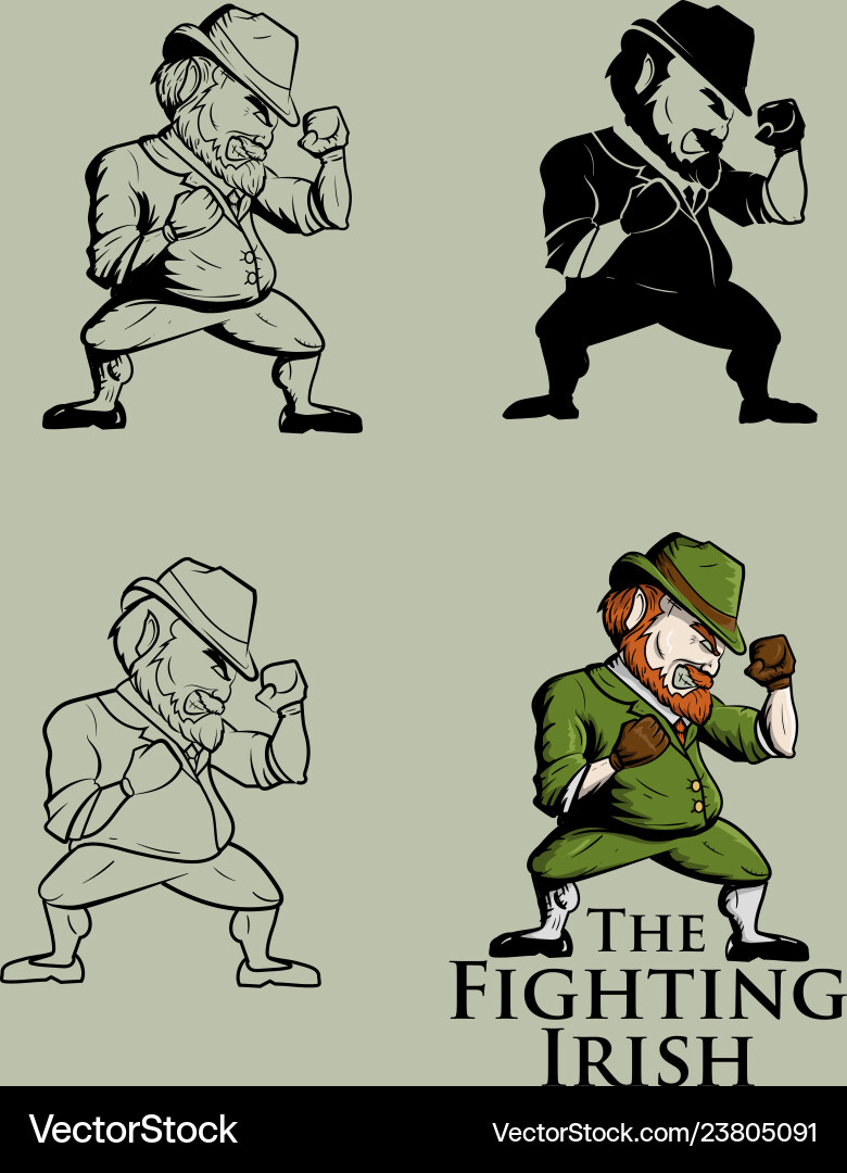 Ginger Leprechaun Fighter Royalty Free Vector Image