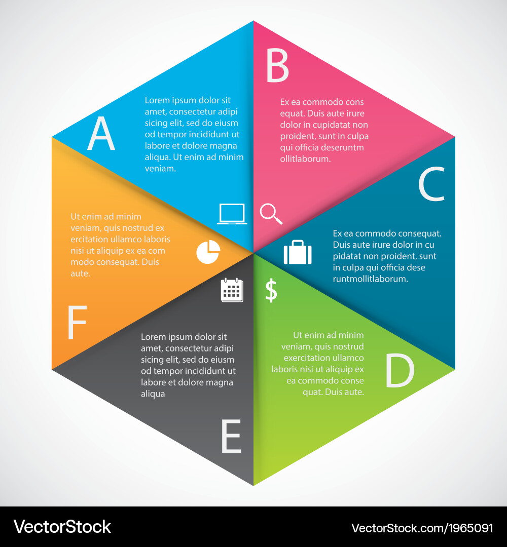 Hexagon Infographic Template Royalty Free Vector Image