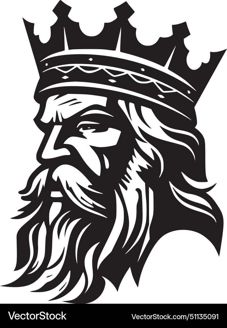King - black and white Royalty Free Vector Image