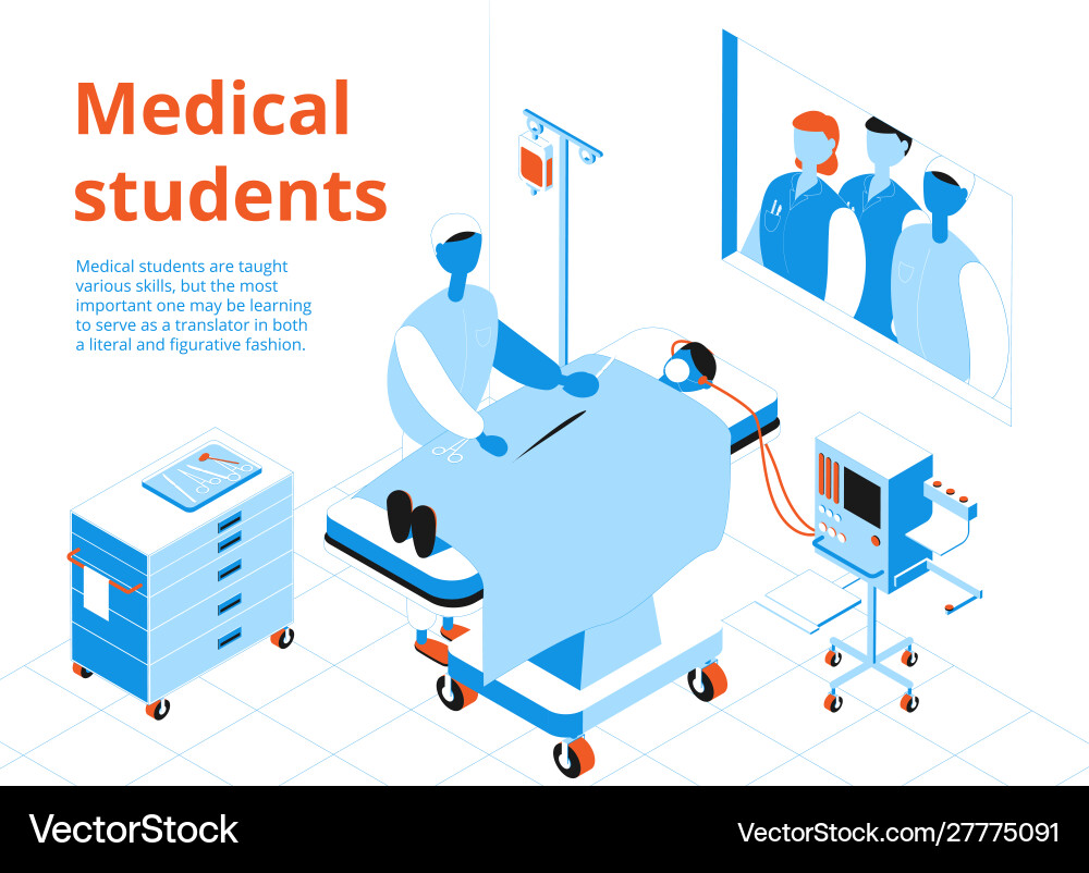 Medical students isometric Royalty Free Vector Image