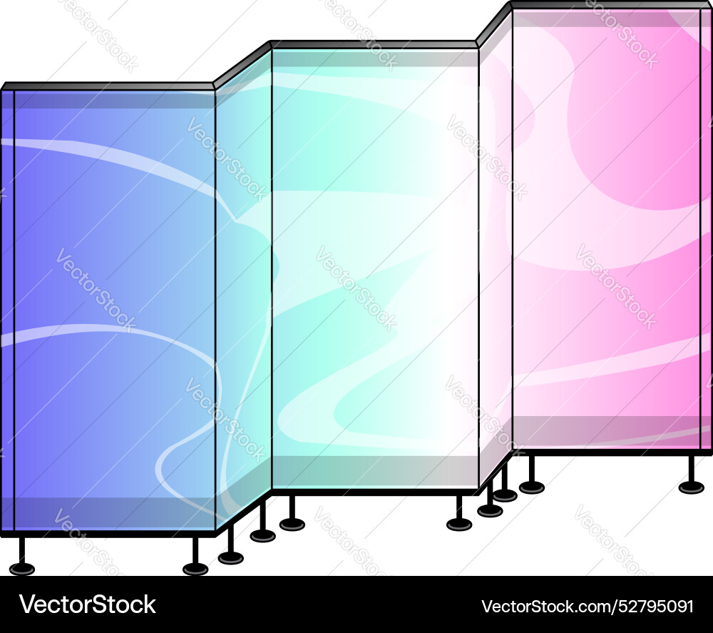 Modern glass wall displaying colorful gradient Vector Image