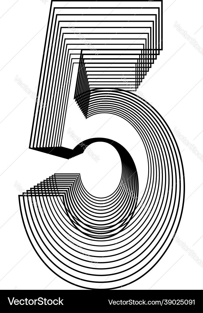 Number 5 line logo icon design Royalty Free Vector Image