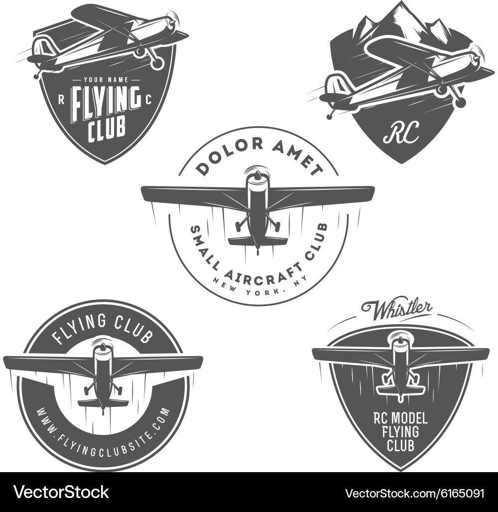 RC Airplane Elements & Emblems Royalty Free Vector Image