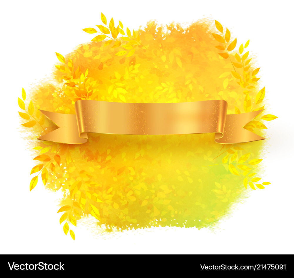 Scroll banner on autumn background Royalty Free Vector Image
