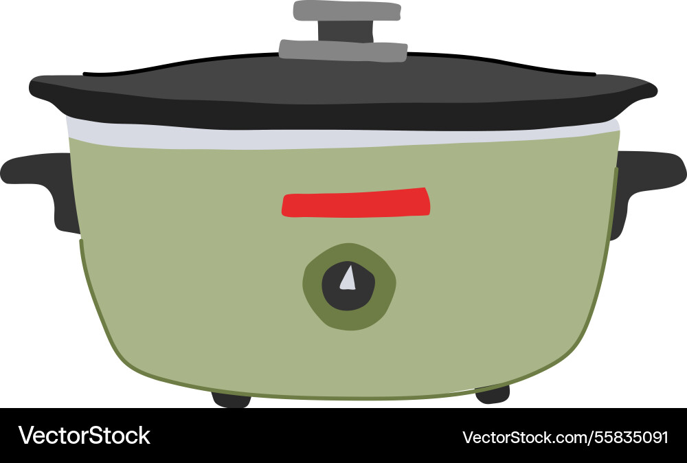Vegetables slow cooker cartoon Royalty Free Vector Image