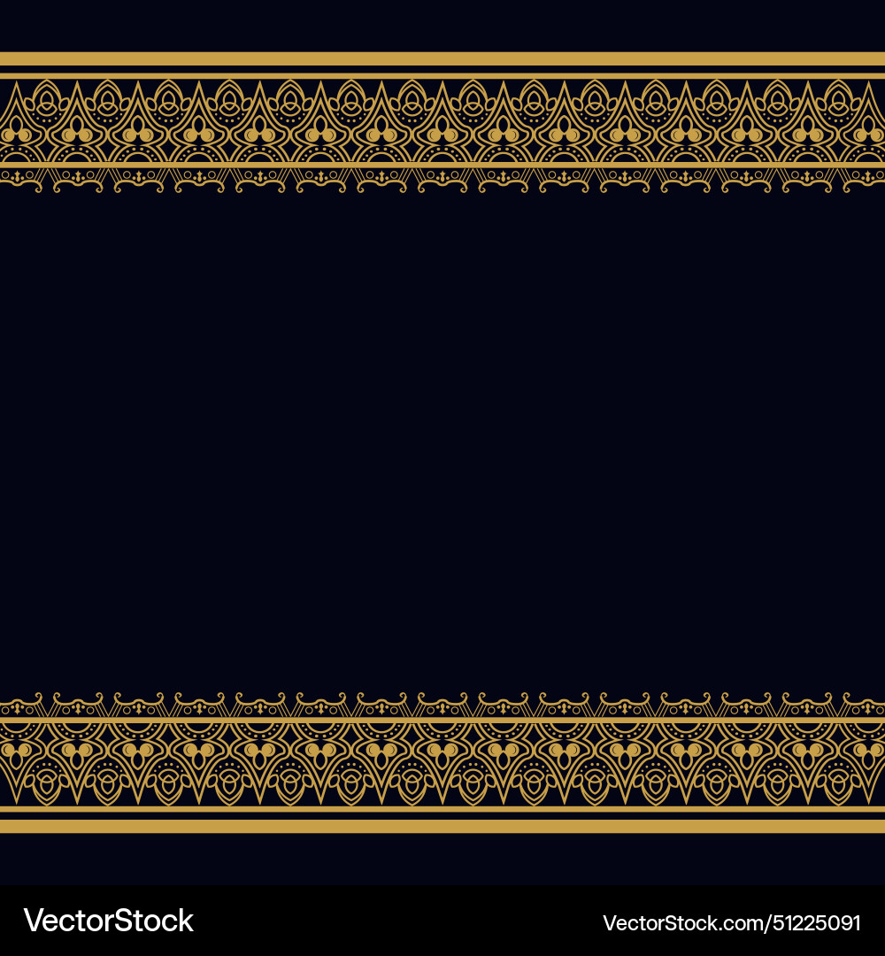 Vintage pattern border gold element design Vector Image