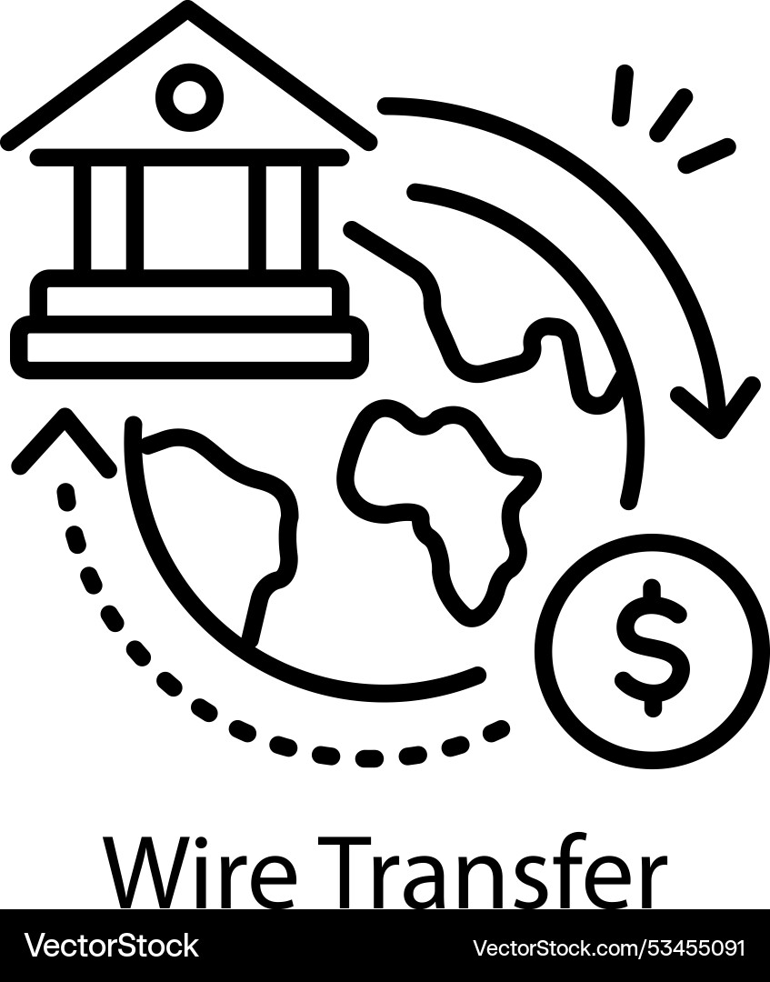 Wire transfer Royalty Free Vector Image - VectorStock