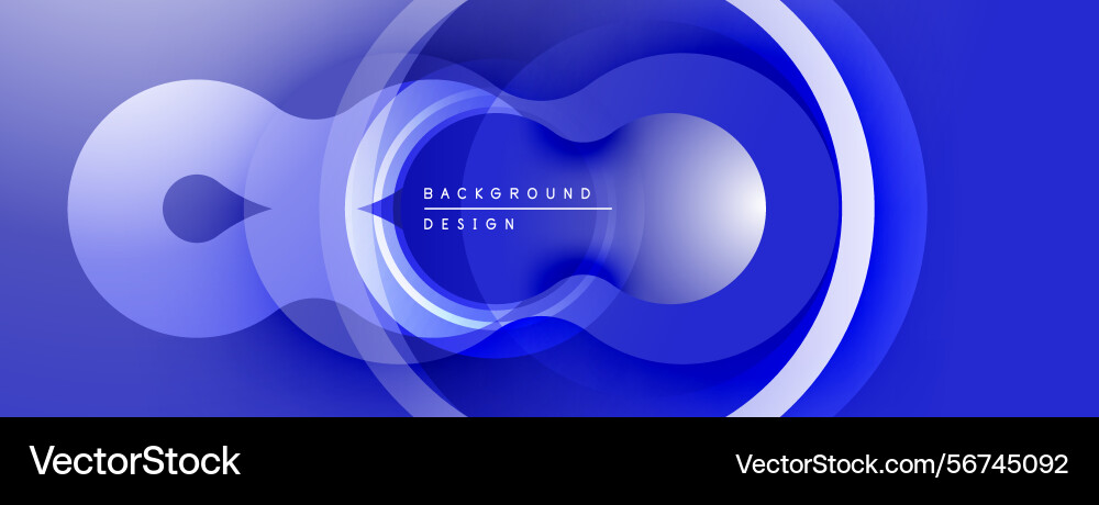 Abstract blue design features overlapping circles Vector Image