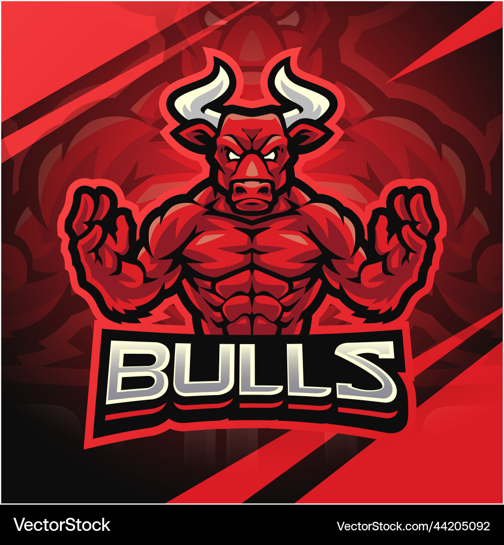 Bulls fighter mascot logo design Royalty Free Vector Image