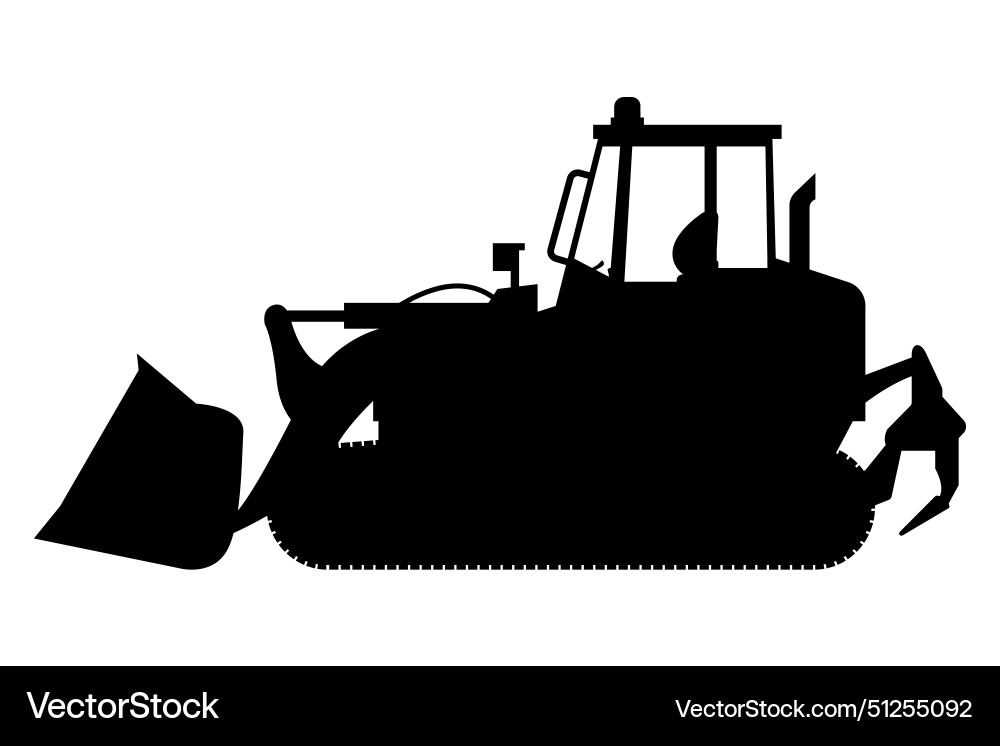 Caterpillar loader silhouettes heavy machinery Vector Image